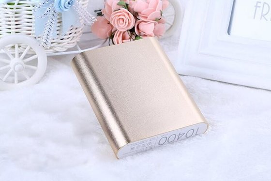 China 10400mAh Golden Color Battery Power Bank For Mobile Charge , CE ROHS Approved supplier